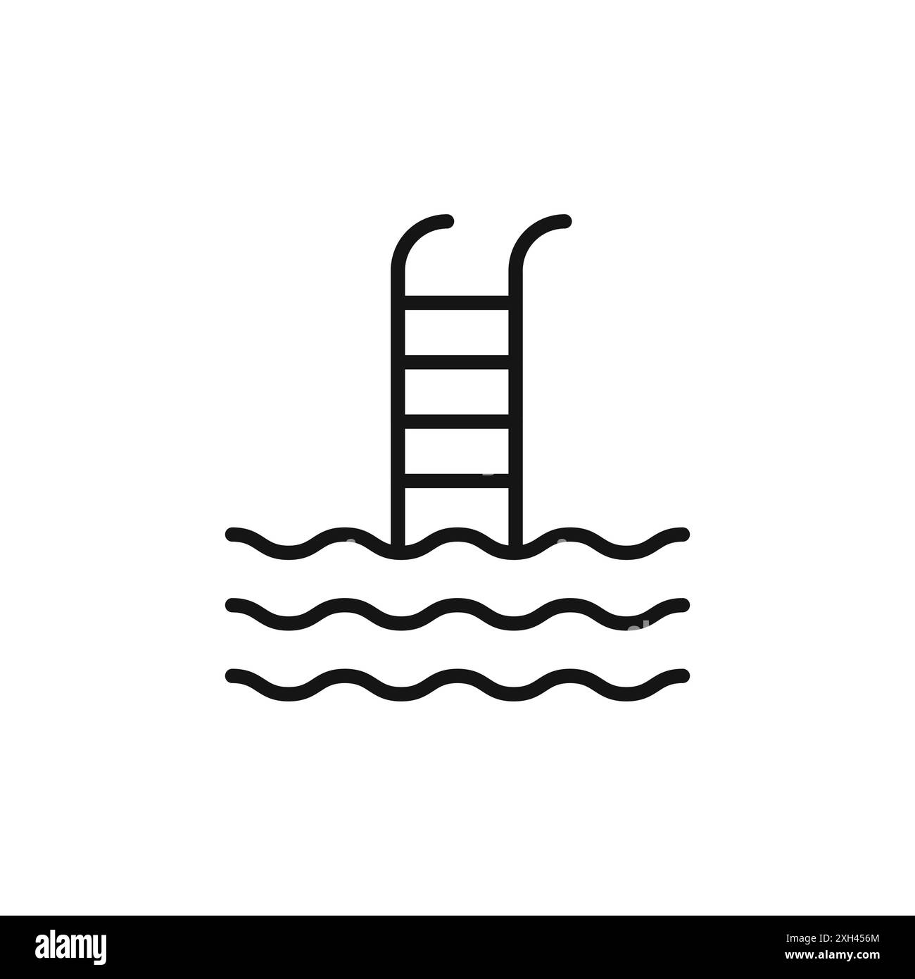 Swimming Pool icon logo sign vector outline in black and white color ...