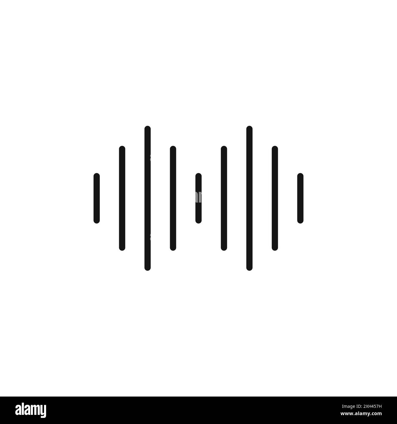 Sound Wave Icon logo sign vector outline in black and white color Stock ...