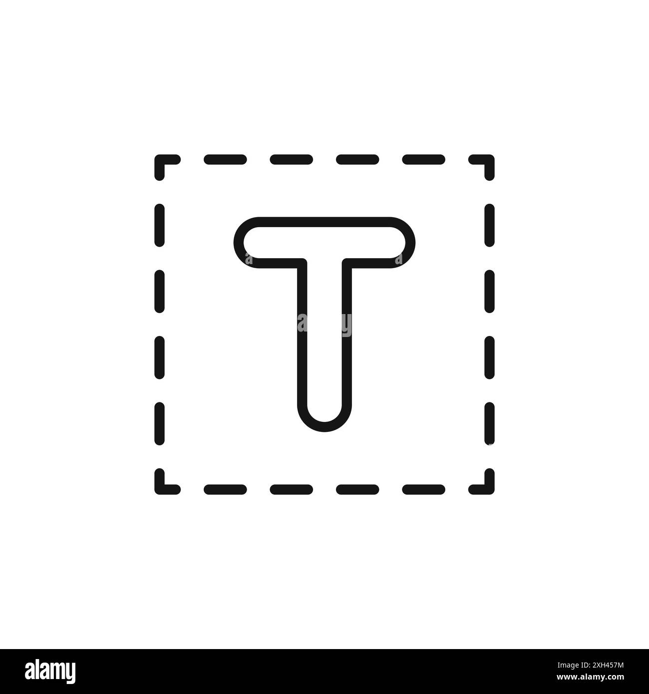Text box icon logo sign vector outline in black and white color Stock ...