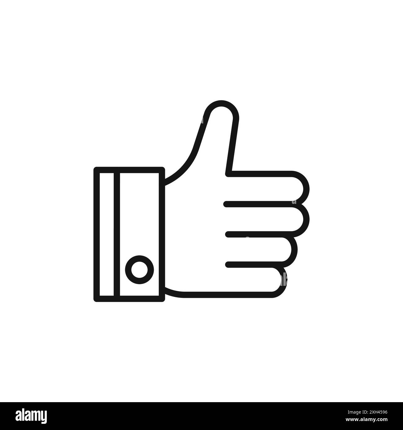 Thumbs Up Icon Logo Sign Vector Outline In Black And White Color Stock