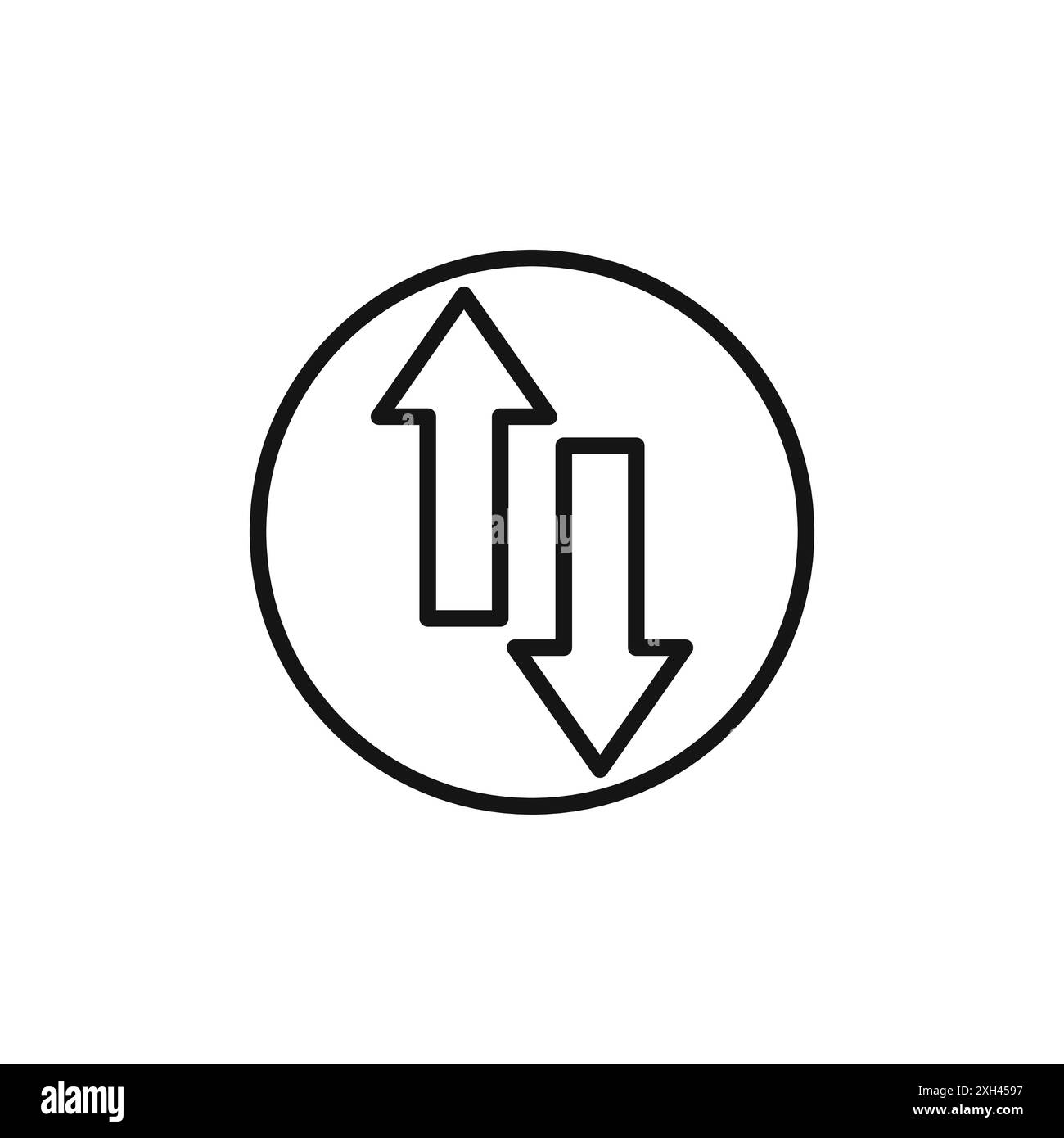 Up and down arrows icon logo sign vector outline in black and white ...