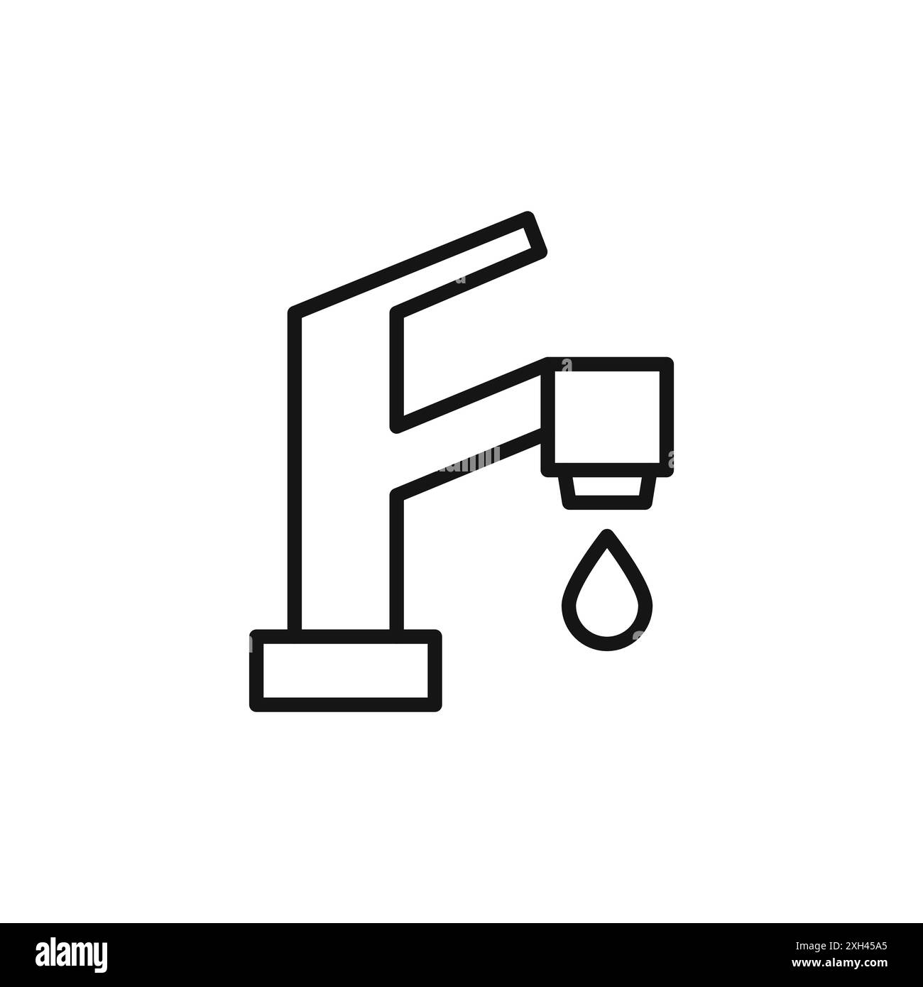 Water tap icon logo sign vector outline in black and white color Stock ...