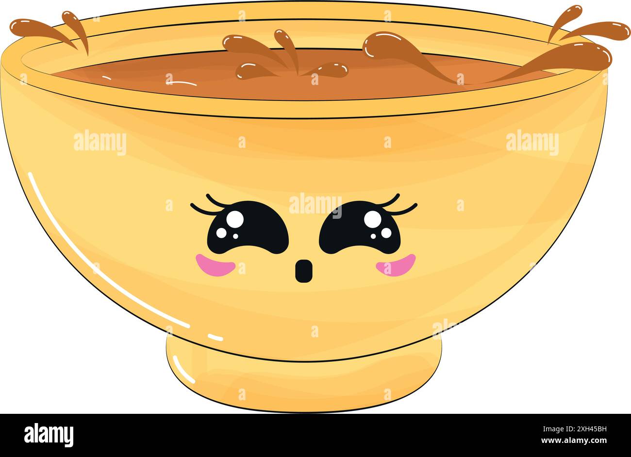 Happy cute bowl cartoon Vector illustration Stock Vector Image & Art ...