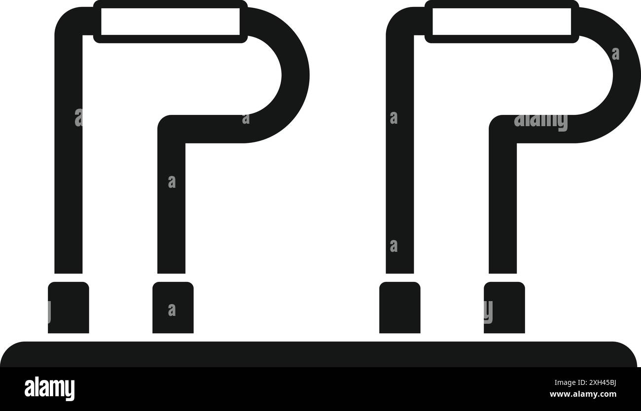 Double parallel bars for rehabilitation training standing on floor in ...