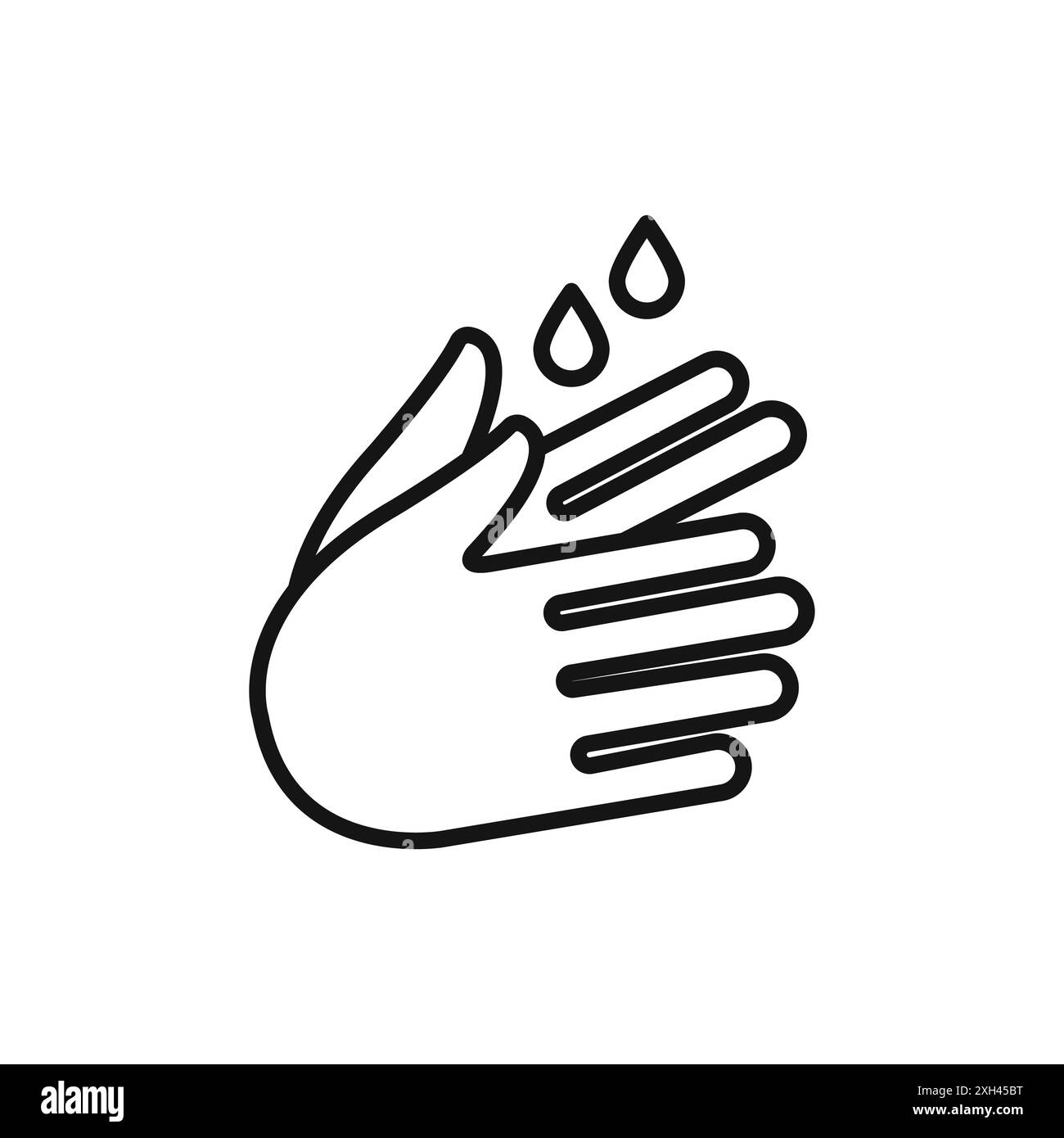 Wash or washing hands icon logo sign vector outline in black and white ...