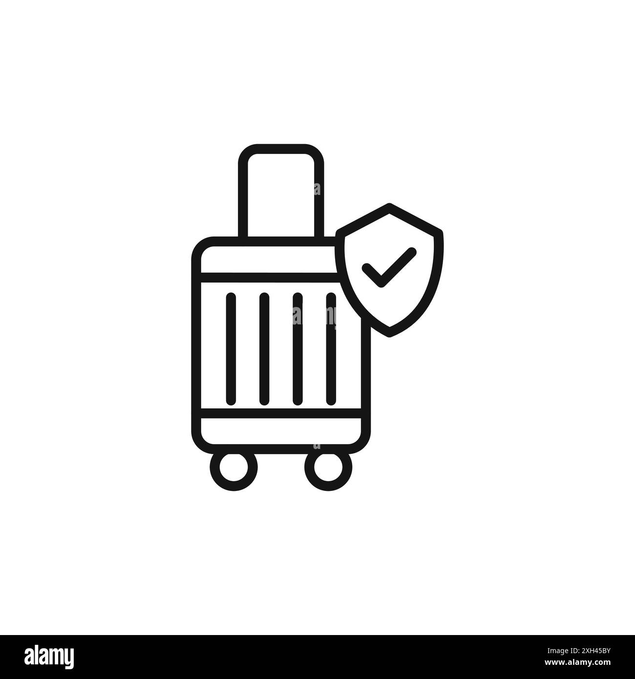 Travel insurance icon logo sign vector outline in black and white color ...