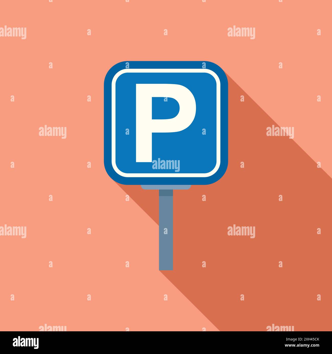 Blue and white parking sign indicating an area where parking is allowed ...