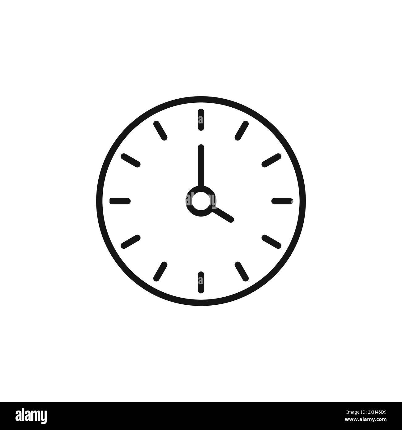 time clock watch icon logo sign vector outline in black and white color ...