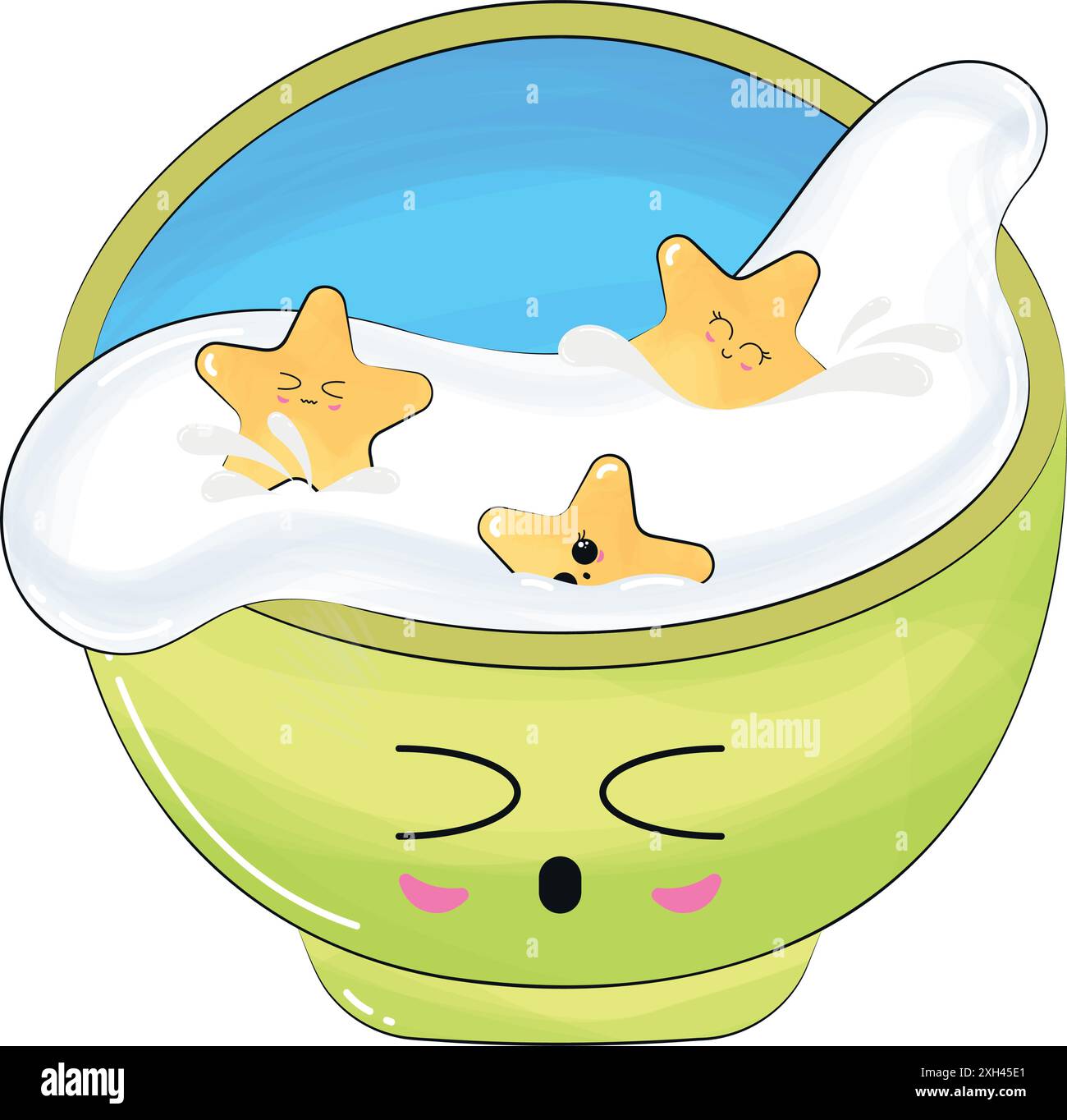 Happy cute bowl cartoon Vector illustration Stock Vector Image & Art ...