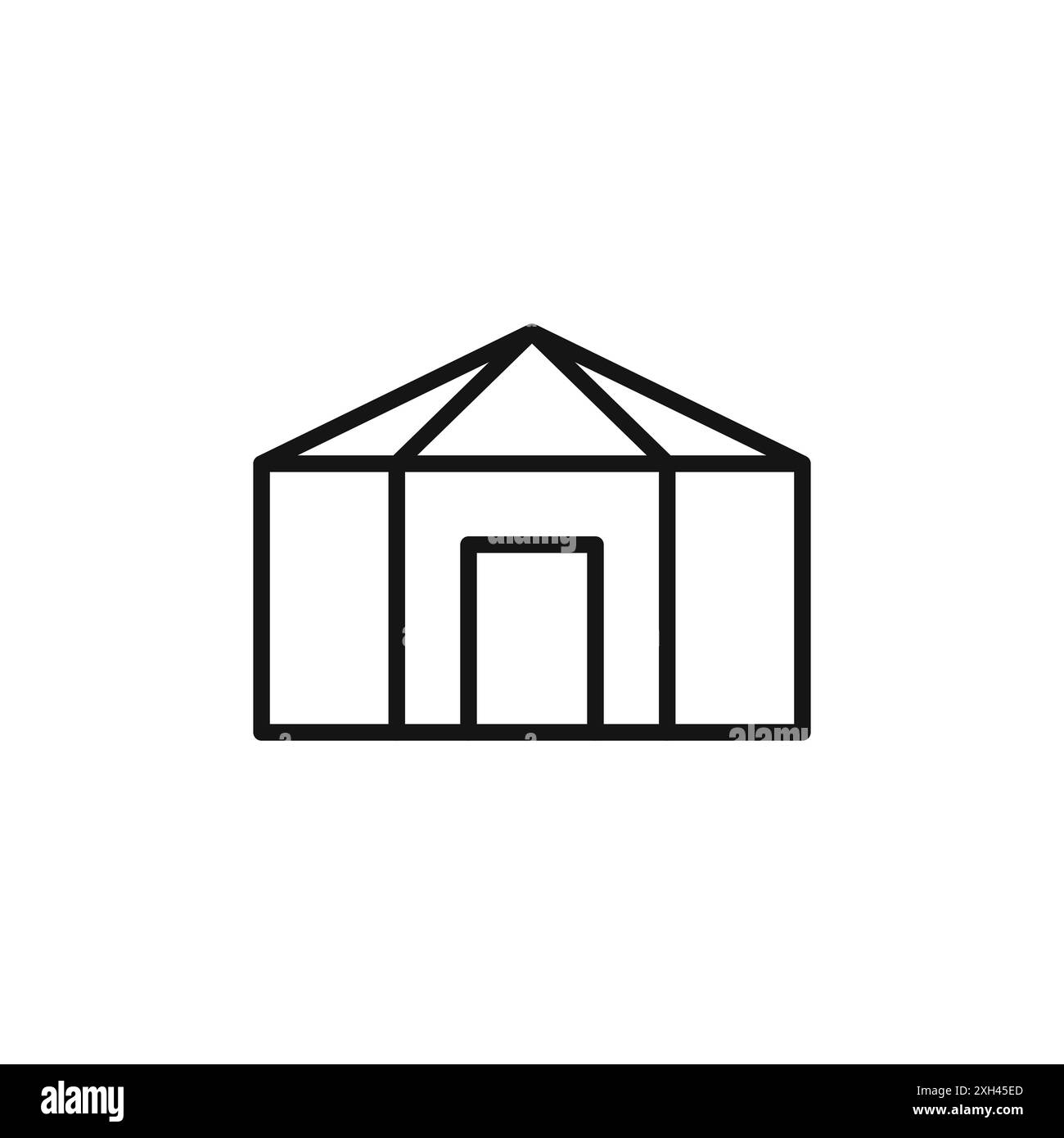 Yurt Icon logo sign vector outline in black and white color Stock ...