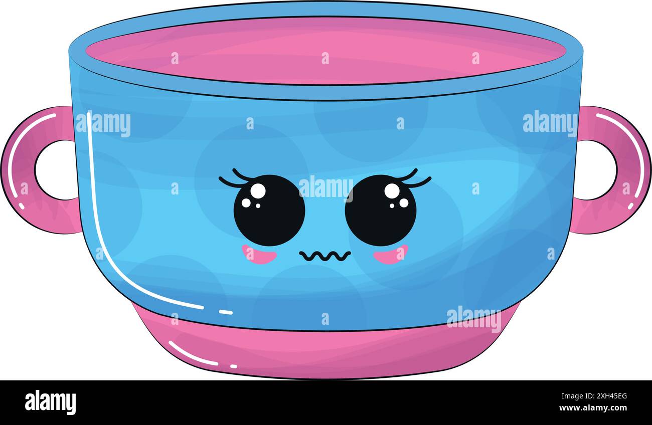 anxious empty food bowl Character cartoon Vector illustration Stock ...