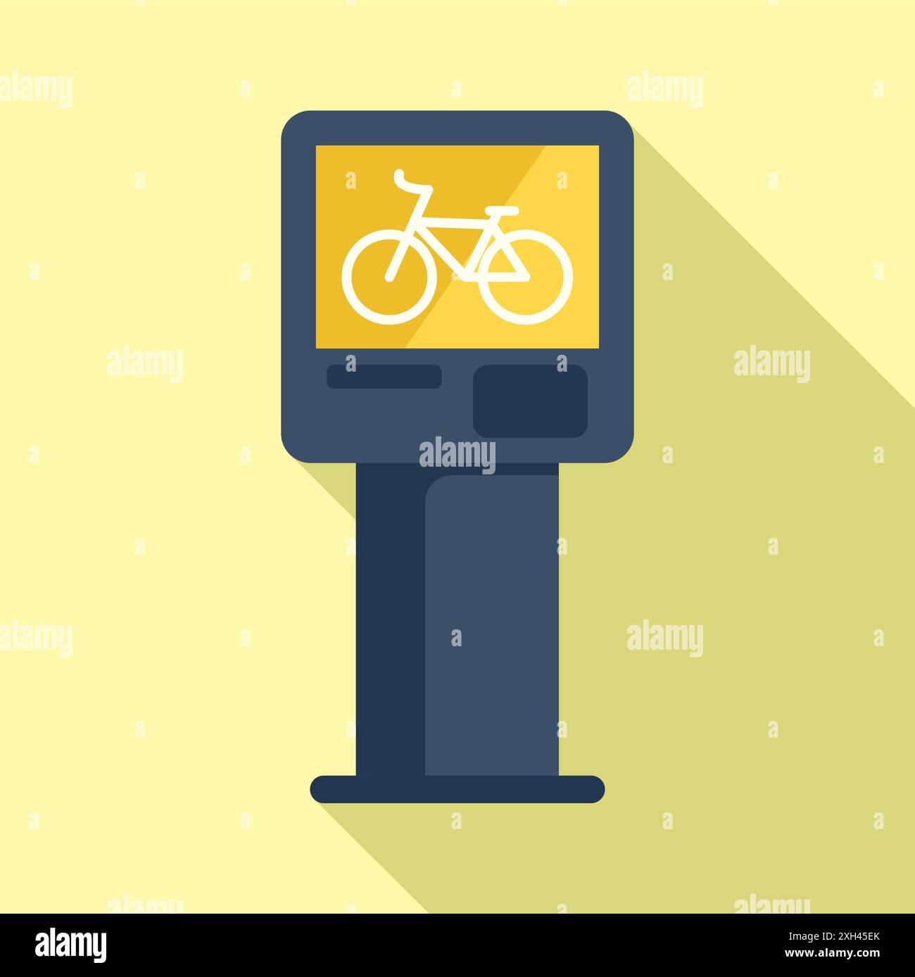 Bike sharing station terminal showing bicycle icon for renting a bike ...