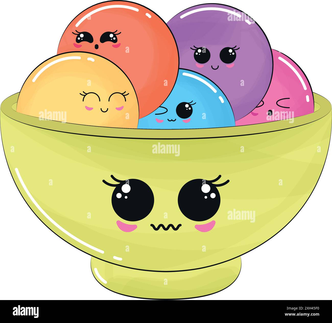 Happy cute bowl cartoon Vector illustration Stock Vector Image & Art ...