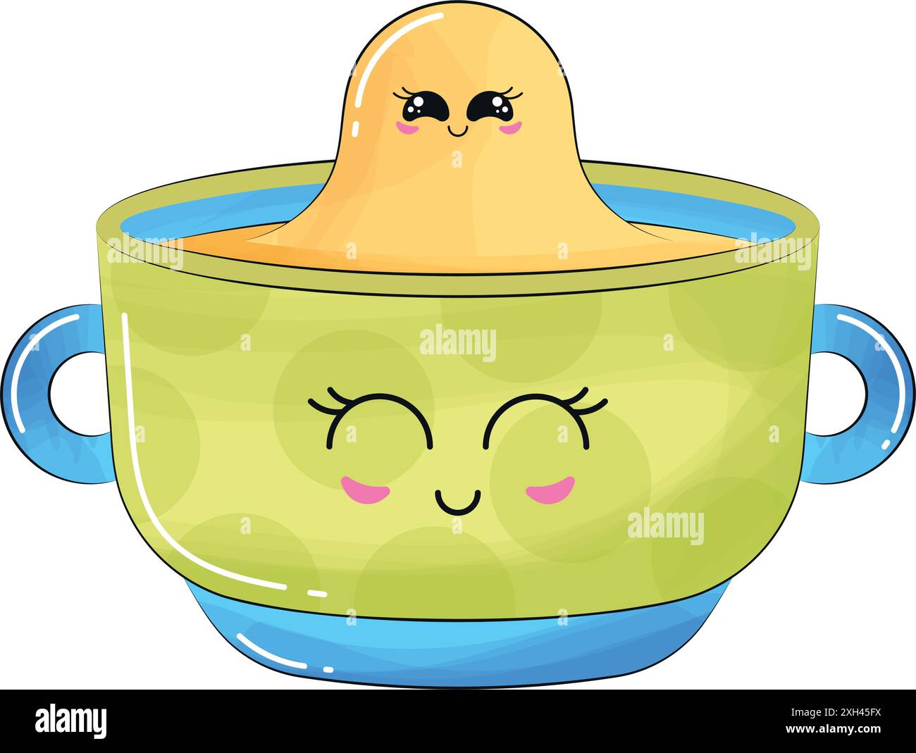 Happy cute bowl cartoon Vector illustration Stock Vector Image & Art ...