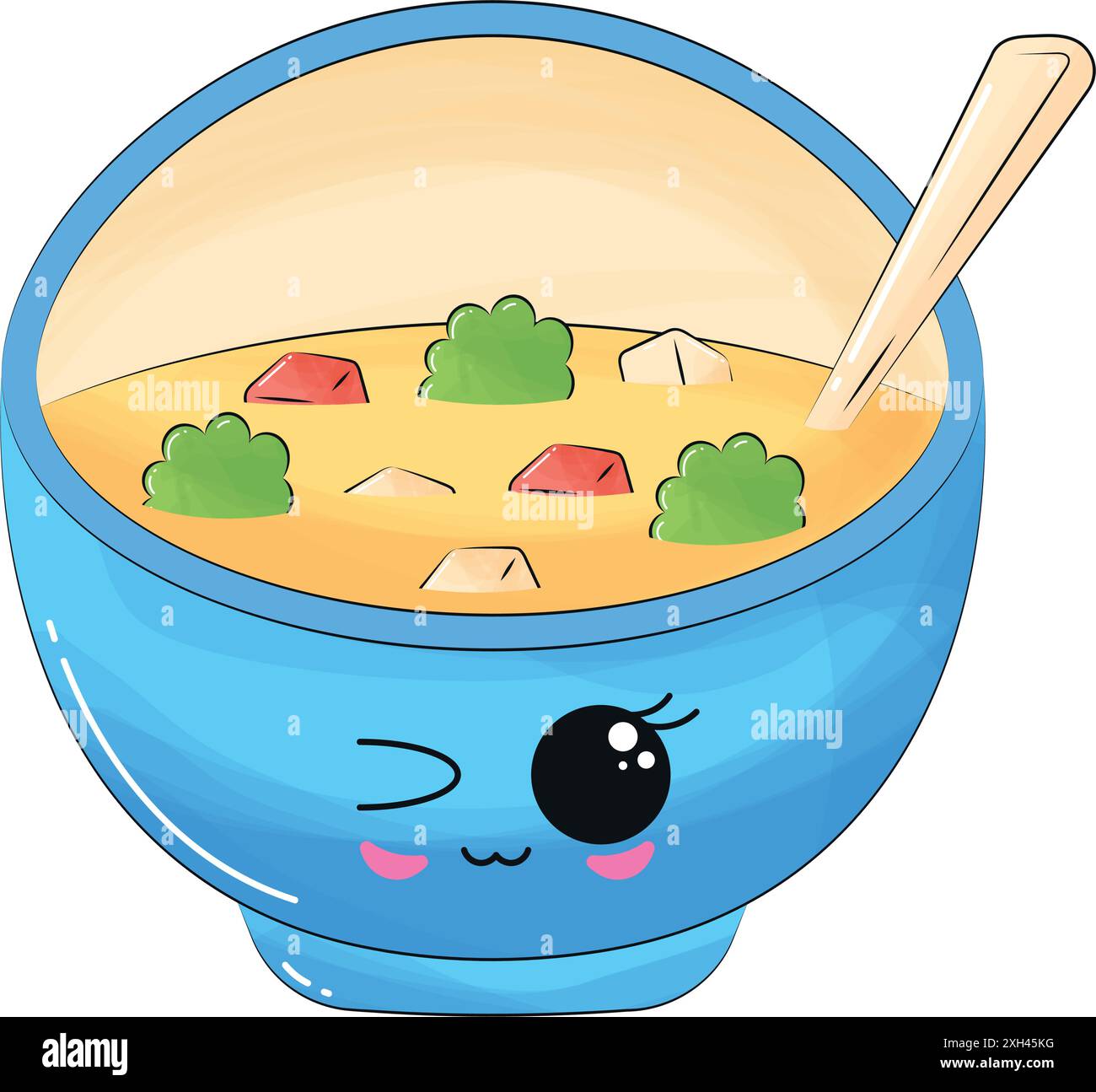 Happy cute bowl cartoon Vector illustration Stock Vector Image & Art ...