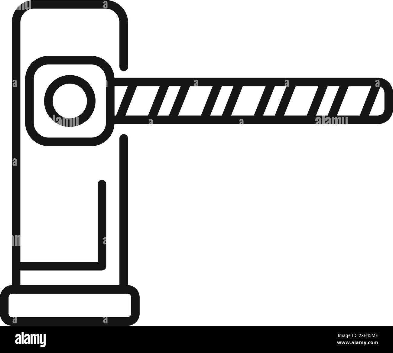 Simple line icon of an automatic barrier system for car parking lots ...