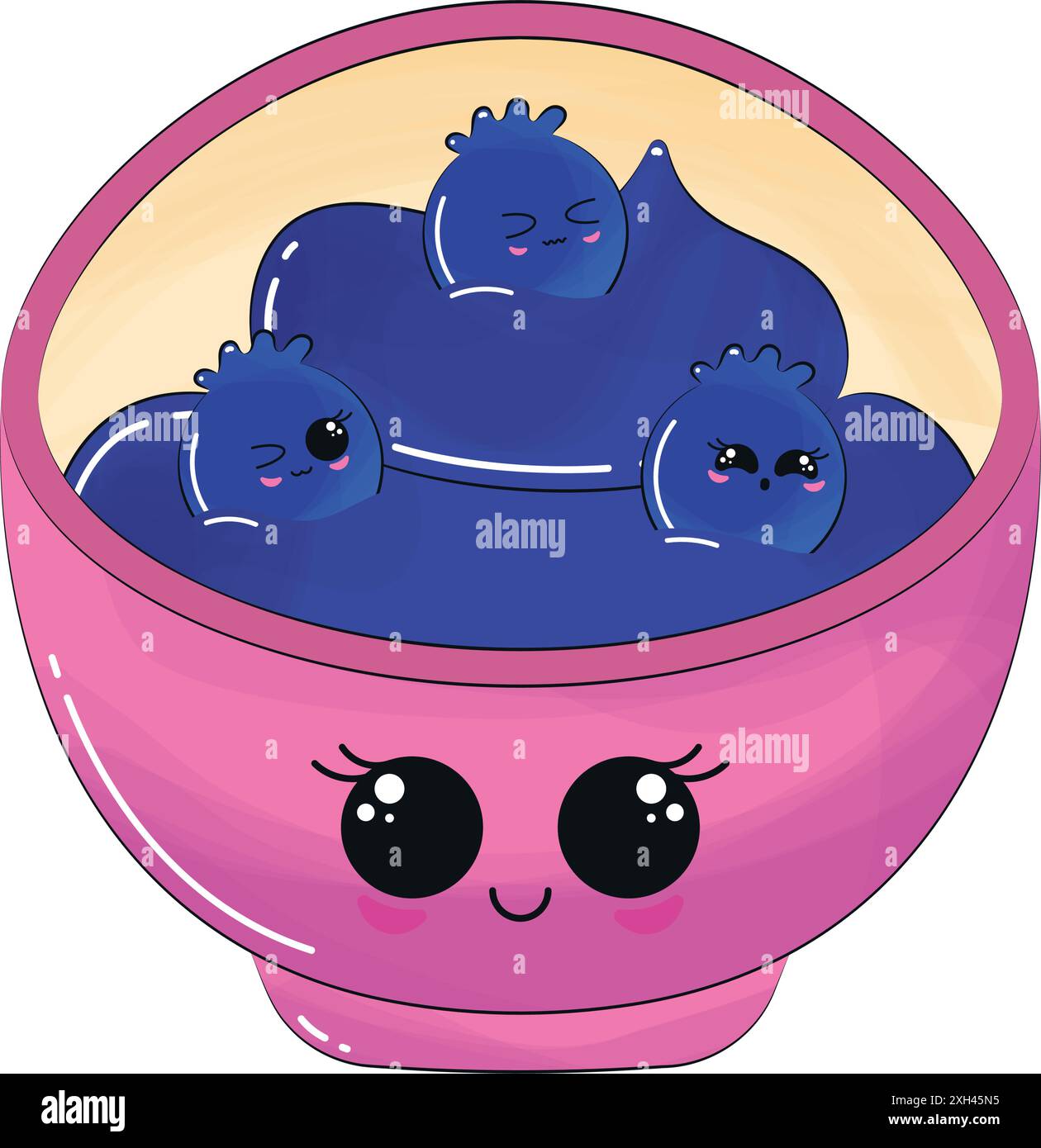 Happy cute bowl cartoon Vector illustration Stock Vector Image & Art ...