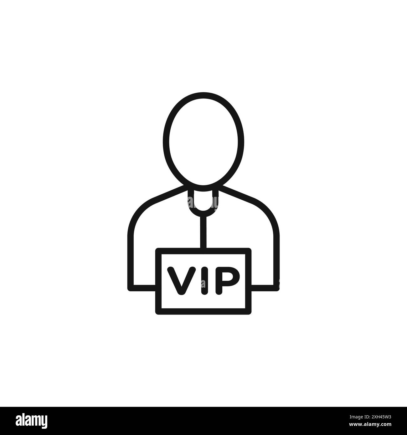 vip person icon logo sign vector outline in black and white color Stock ...