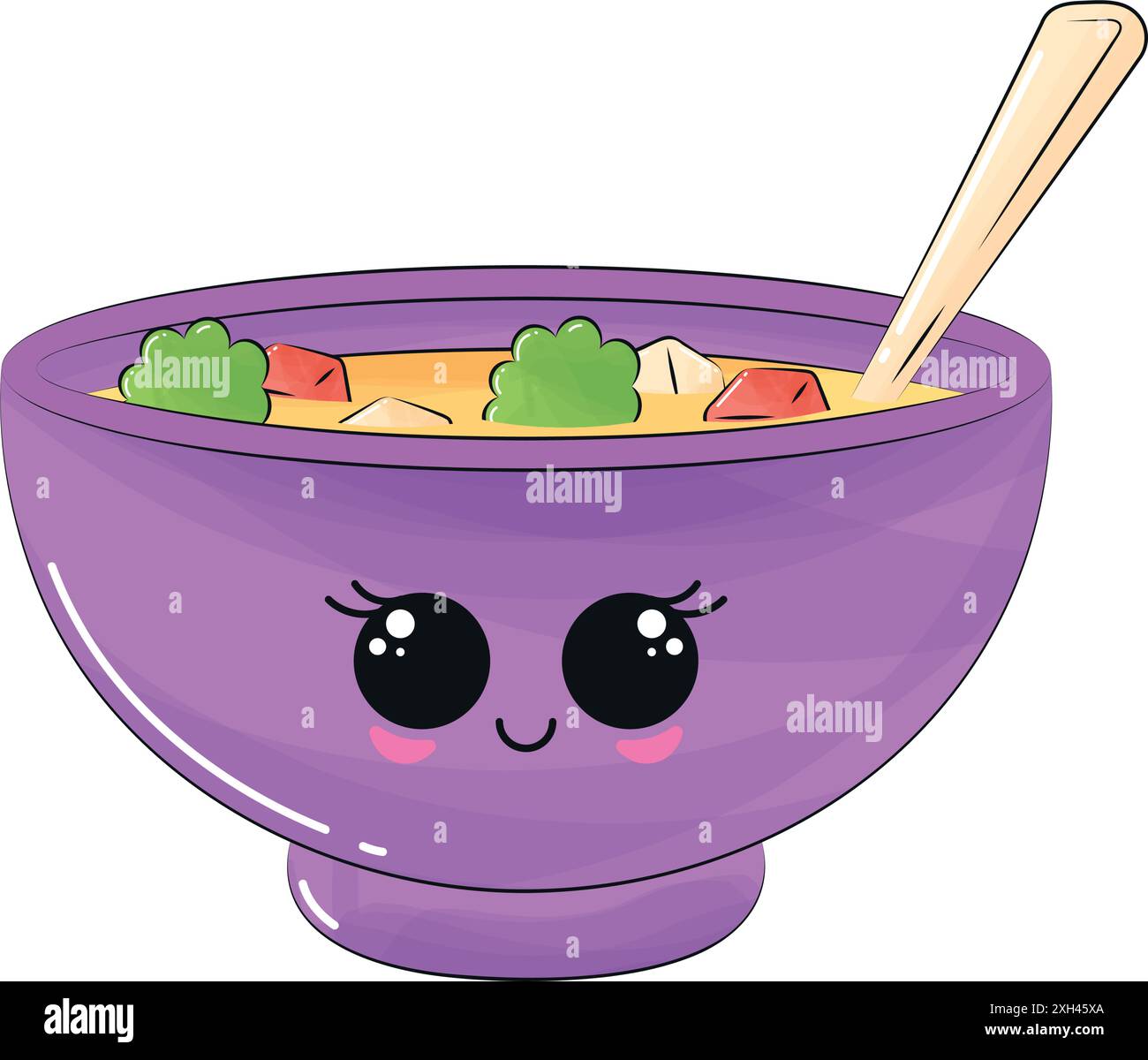 Happy cute bowl cartoon Vector illustration Stock Vector Image & Art ...
