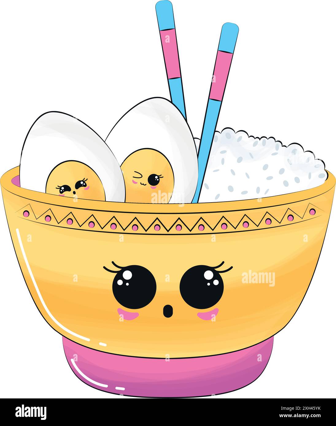 Happy cute bowl cartoon Vector illustration Stock Vector Image & Art ...