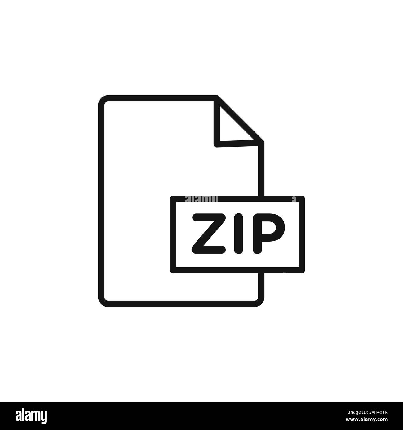 Zipped file icon logo sign vector outline in black and white color ...
