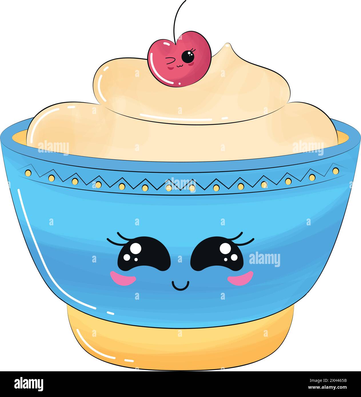 Happy cute bowl cartoon Vector illustration Stock Vector Image & Art ...