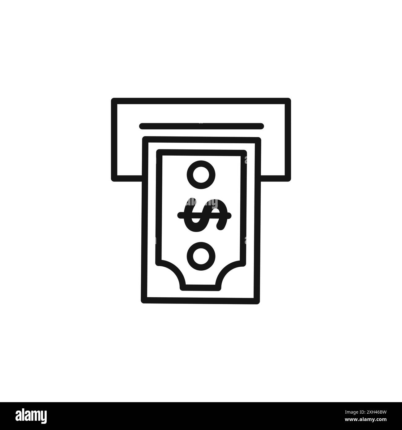 Withdraw Money In Atm Icon Logo Sign Vector Outline In Black And White