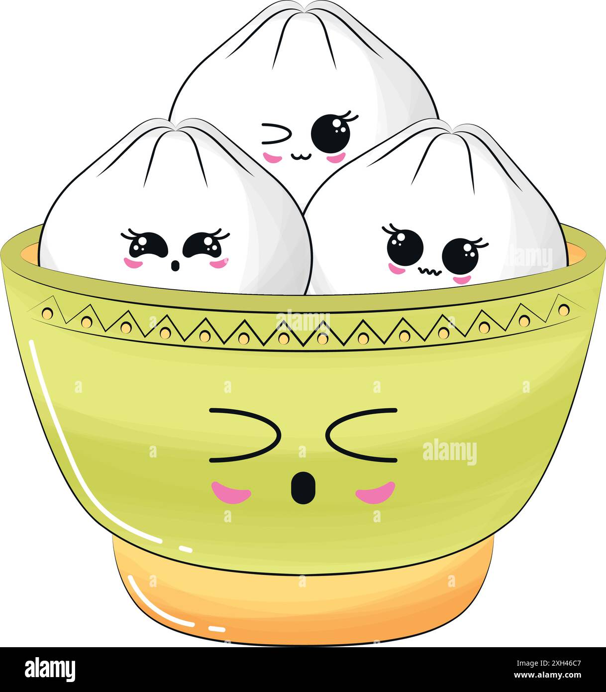 Happy cute bowl cartoon Vector illustration Stock Vector Image & Art ...