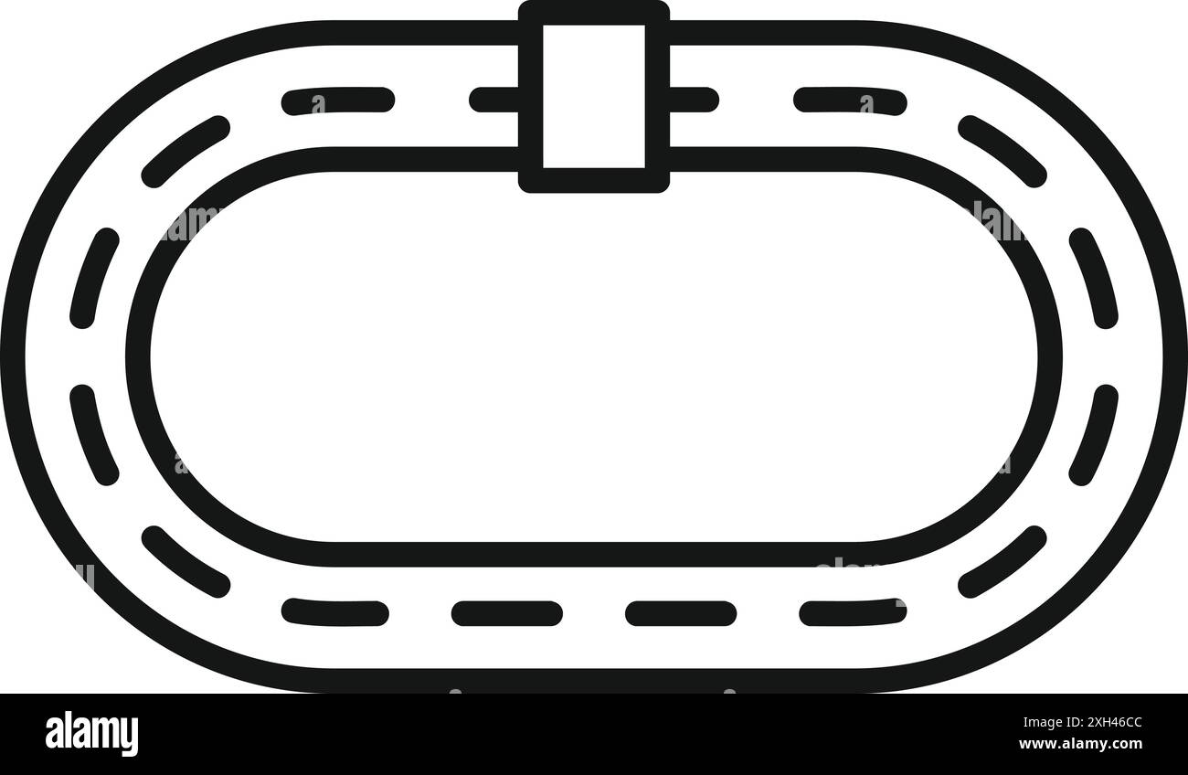 Top view of running track with finish line marking start and end of ...