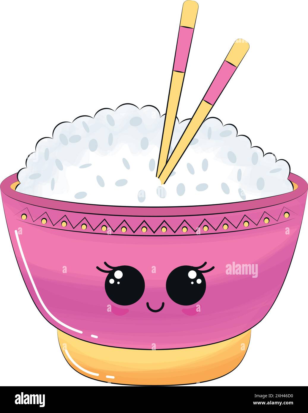 Happy cute bowl cartoon Vector illustration Stock Vector Image & Art ...