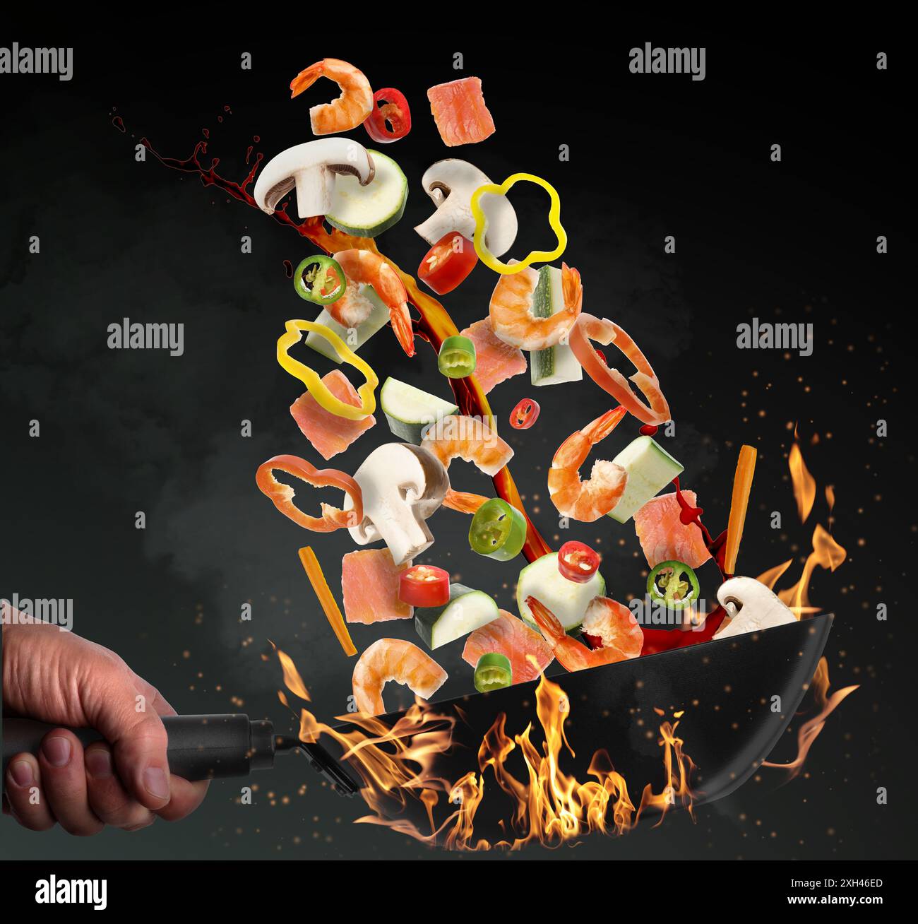 Salad flying in slow motion hi-res stock photography and images - Alamy