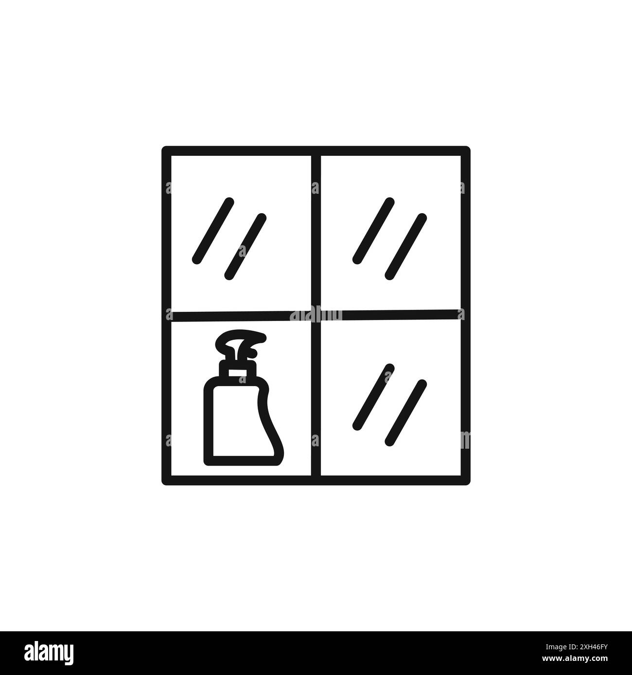 Windows cleaning icon logo sign vector outline in black and white color ...