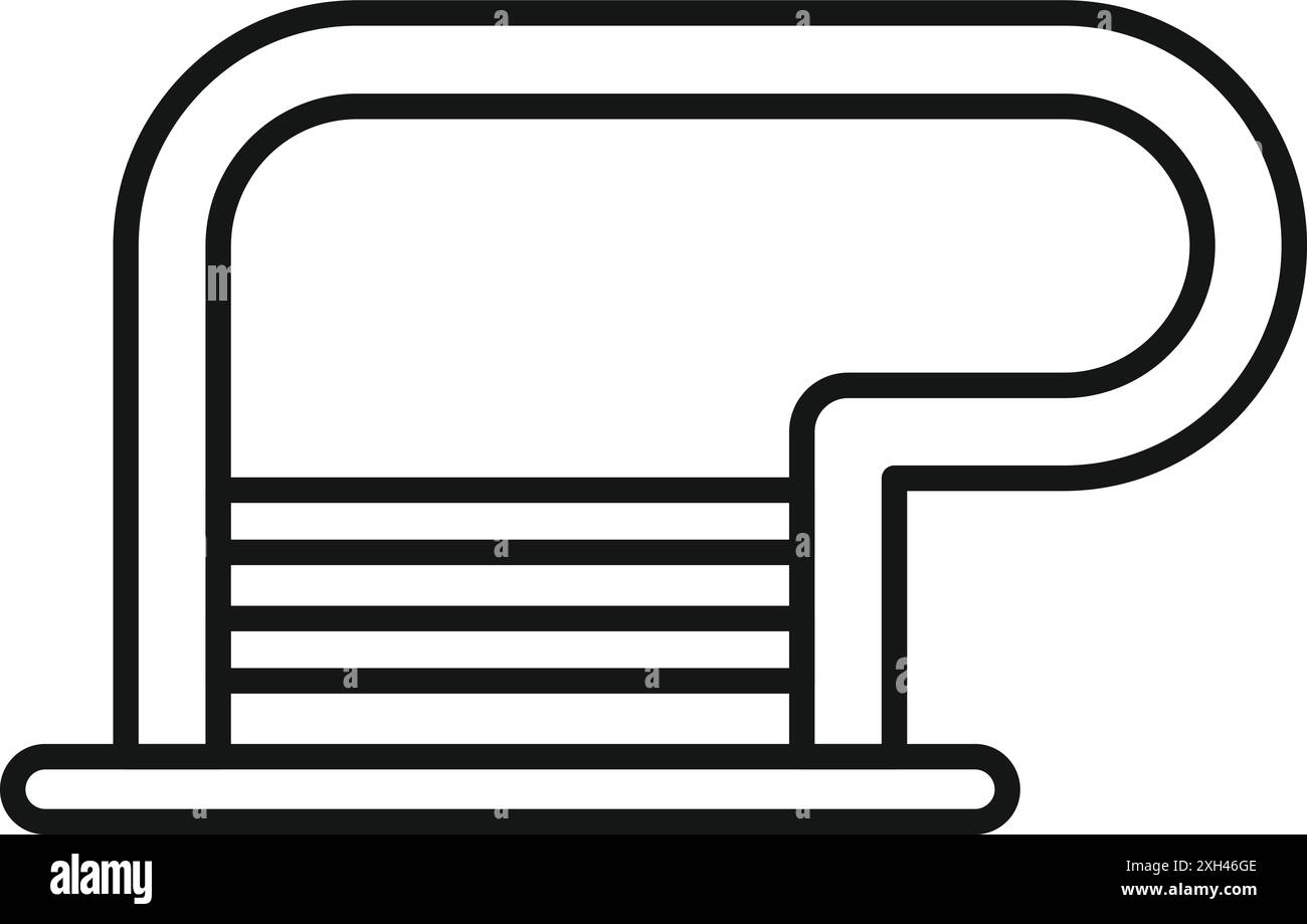 Simple line art icon of a pool ladder, perfect for representing summer ...