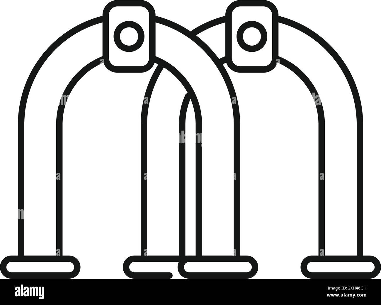 Minimalist line drawing representing double monkey bars, a common ...