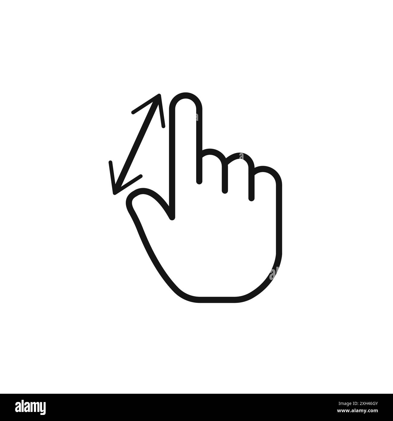 Zoom Gesture icon logo sign vector outline in black and white color ...