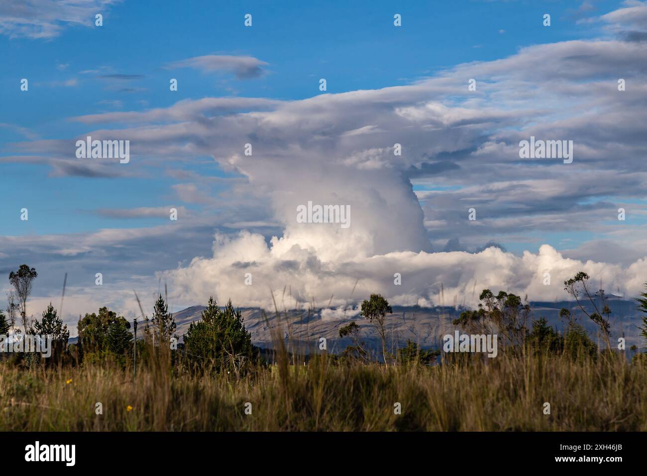 Immense mushroom cloud over the Cotopaxi volcano Stock Photo - Alamy