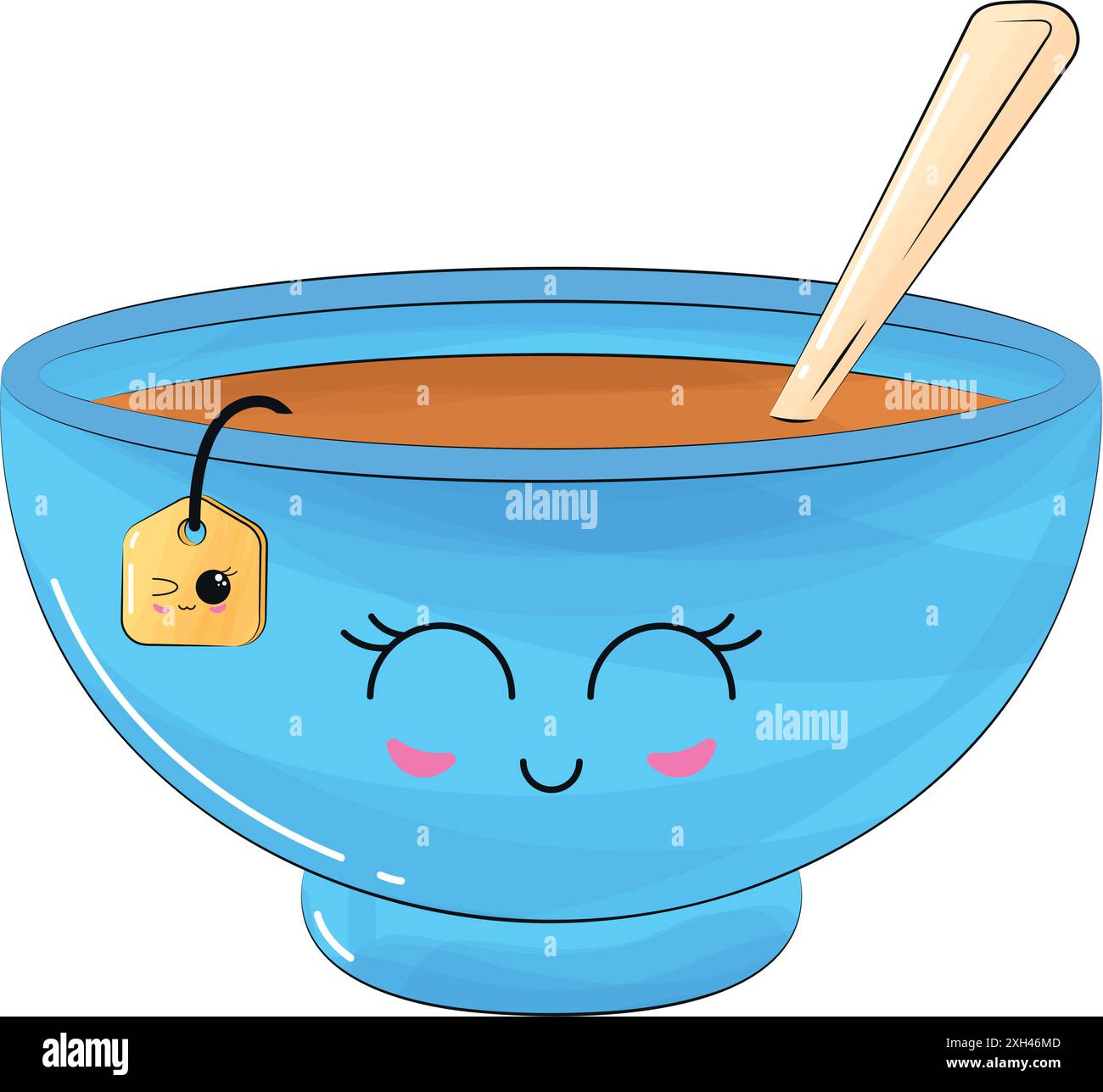 Happy cute bowl cartoon Vector illustration Stock Vector Image & Art ...