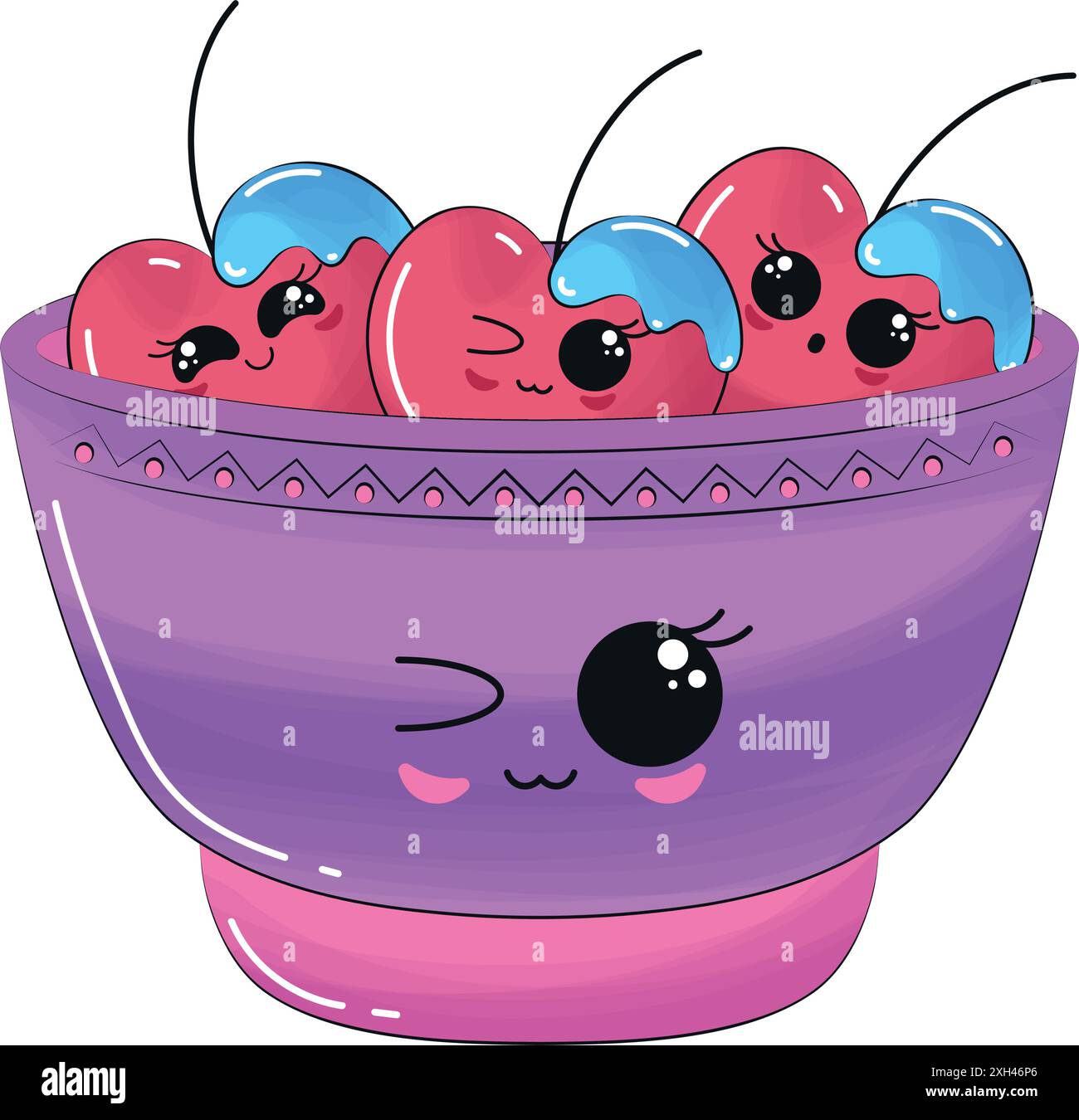 Happy cute bowl cartoon Vector illustration Stock Vector Image & Art ...
