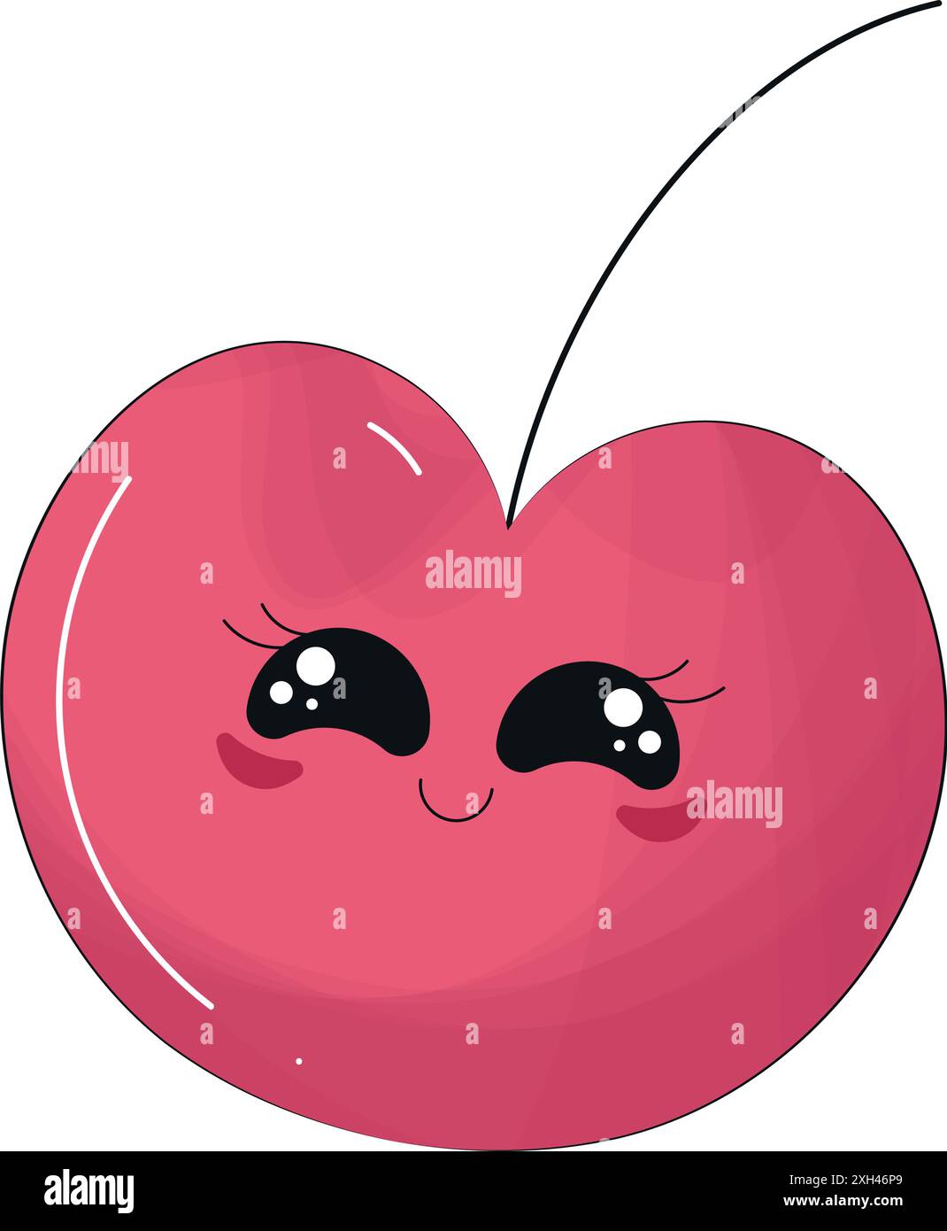 Cute cherry character cartoon Vector illustration Stock Vector Image ...