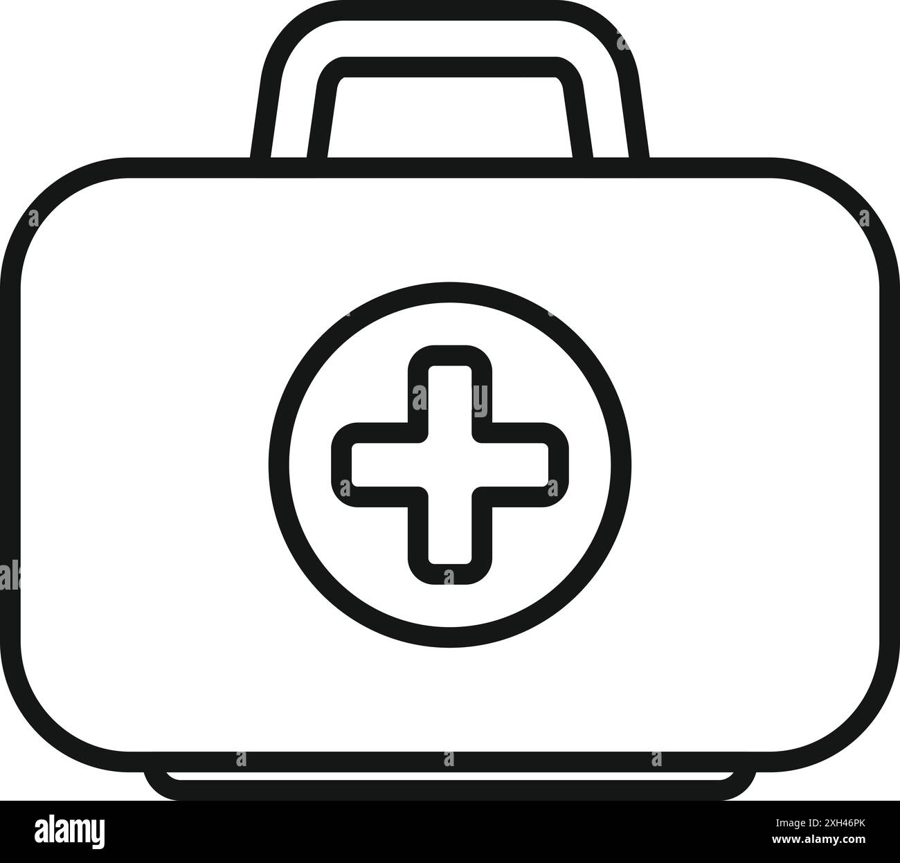 Simple black outline icon of a medical kit, symbolizing healthcare and ...