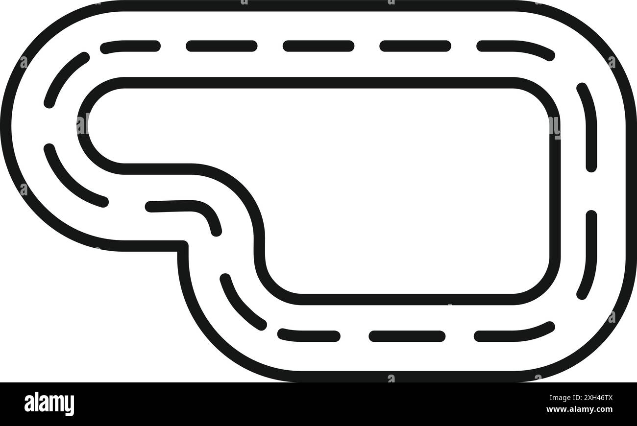 Simple line icon of a race track circuit symbolizing motorsports and ...