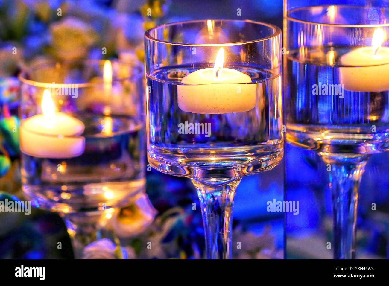 Private party candle decor Stock Photo - Alamy
