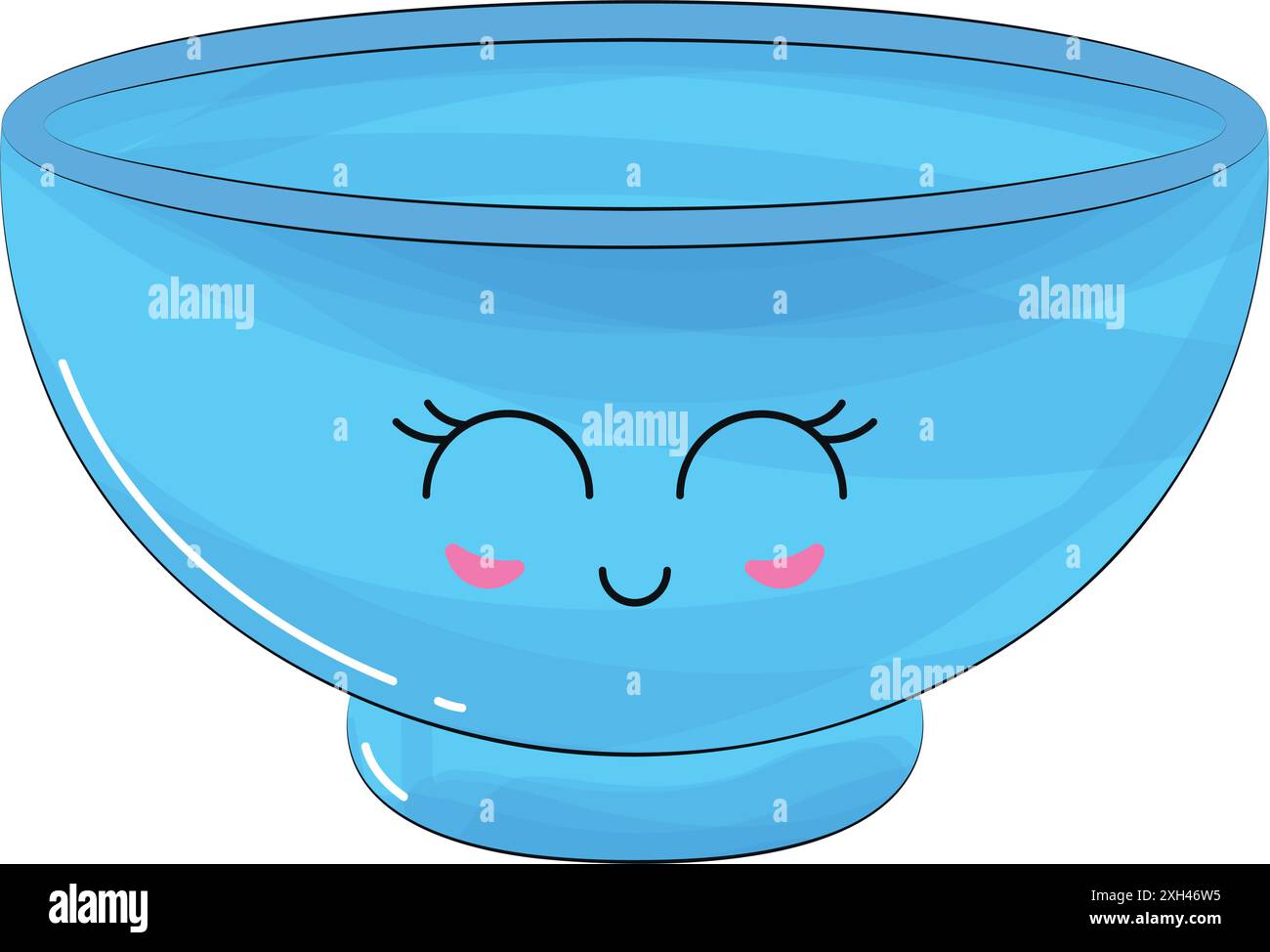 Happy empty food bowl Character cartoon Vector illustration Stock ...