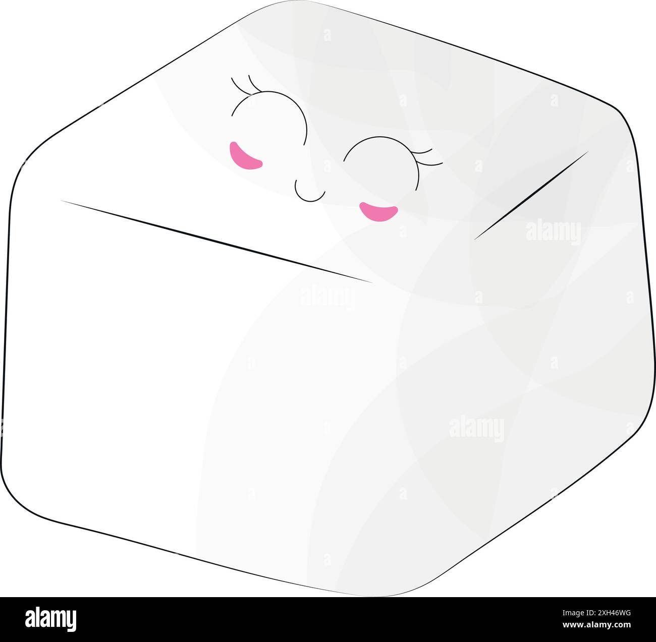 Cute sugar cube character cartoon Vector illustration Stock Vector ...