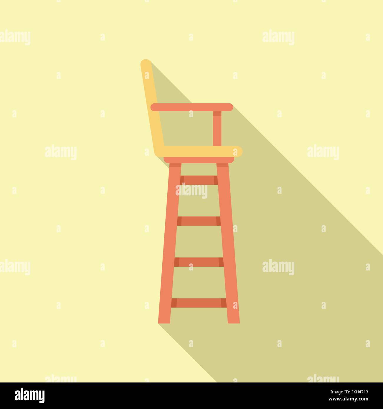 Illustration featuring a tall lifeguard chair, emphasizing the ...