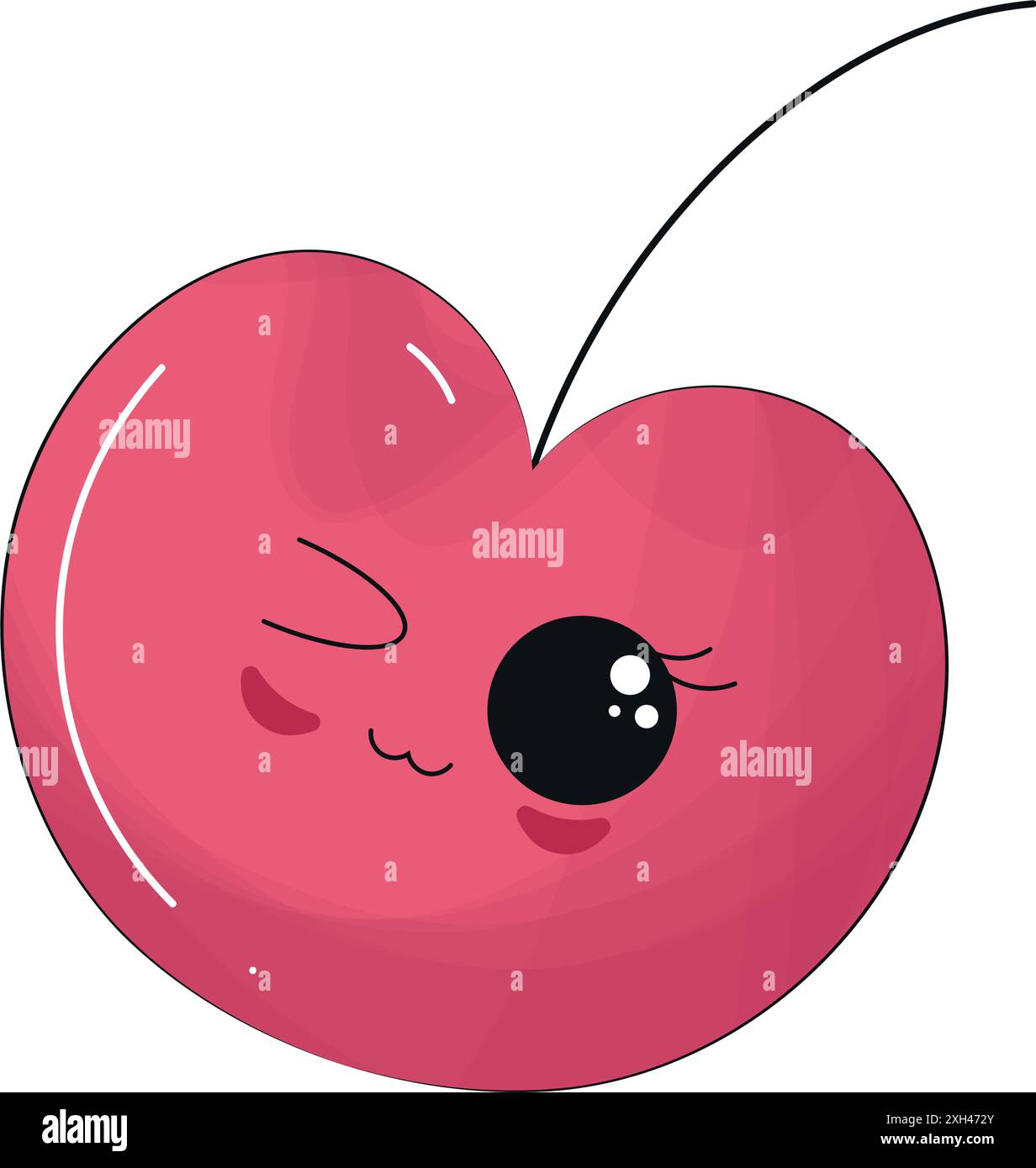 Cute cherry character cartoon Vector illustration Stock Vector Image ...