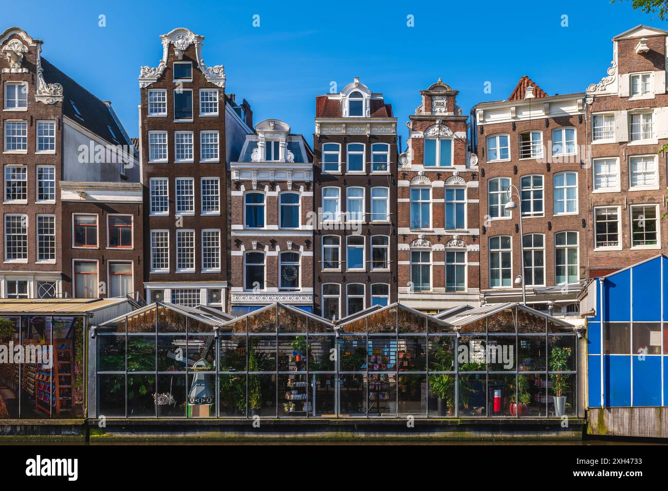 Floating flower market on the canal in Amsterdam, Dutch, the ...