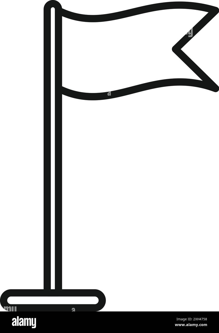 Simple black outline of a flag waving on a flagpole symbolizing ...