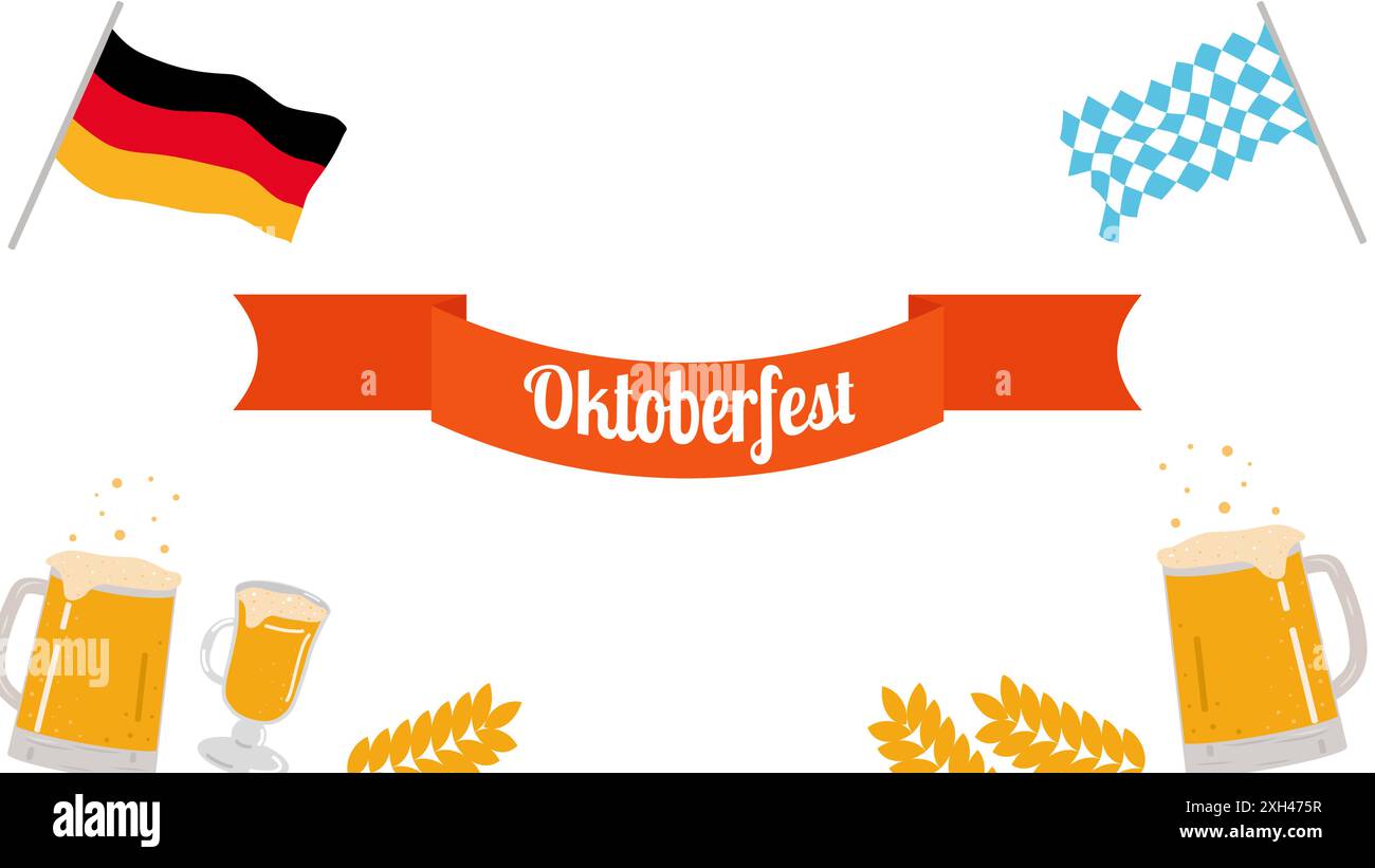 Oktoberfest annual beer festival in Germany banner. Popular cultural ...