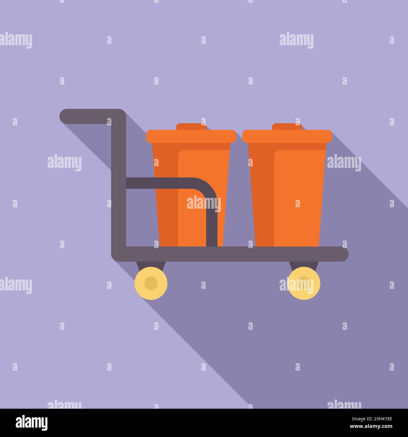 Cleaning cart with two buckets is standing in a room ready for cleaning ...